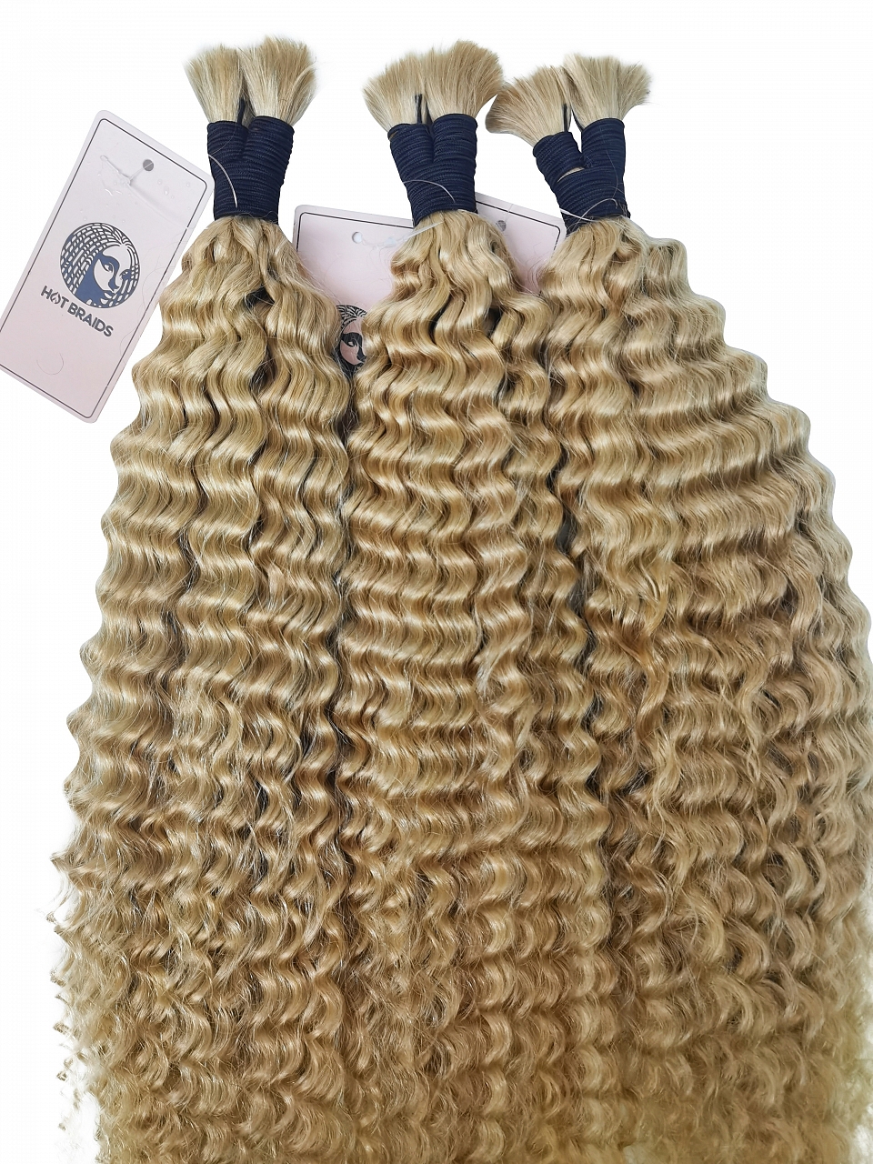 Golden Blonde Semi Curly - Bulk Human Hair - Loose/Braids - Home ...