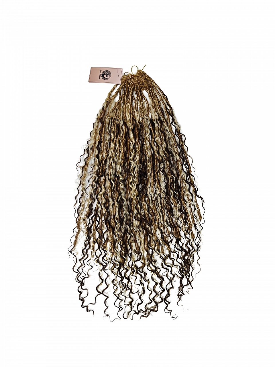 Pre-looped Blonde Crochet Boho Locs with Human Hair Curls - Home ...